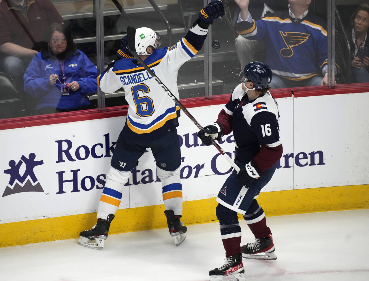 Avs beat Blues 5-3, match team record for points in season