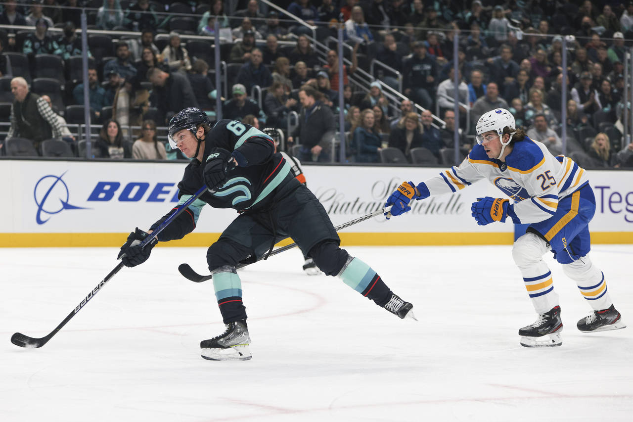 Sprong has 3 points, Kraken start fast in 5-1 win over Sabres