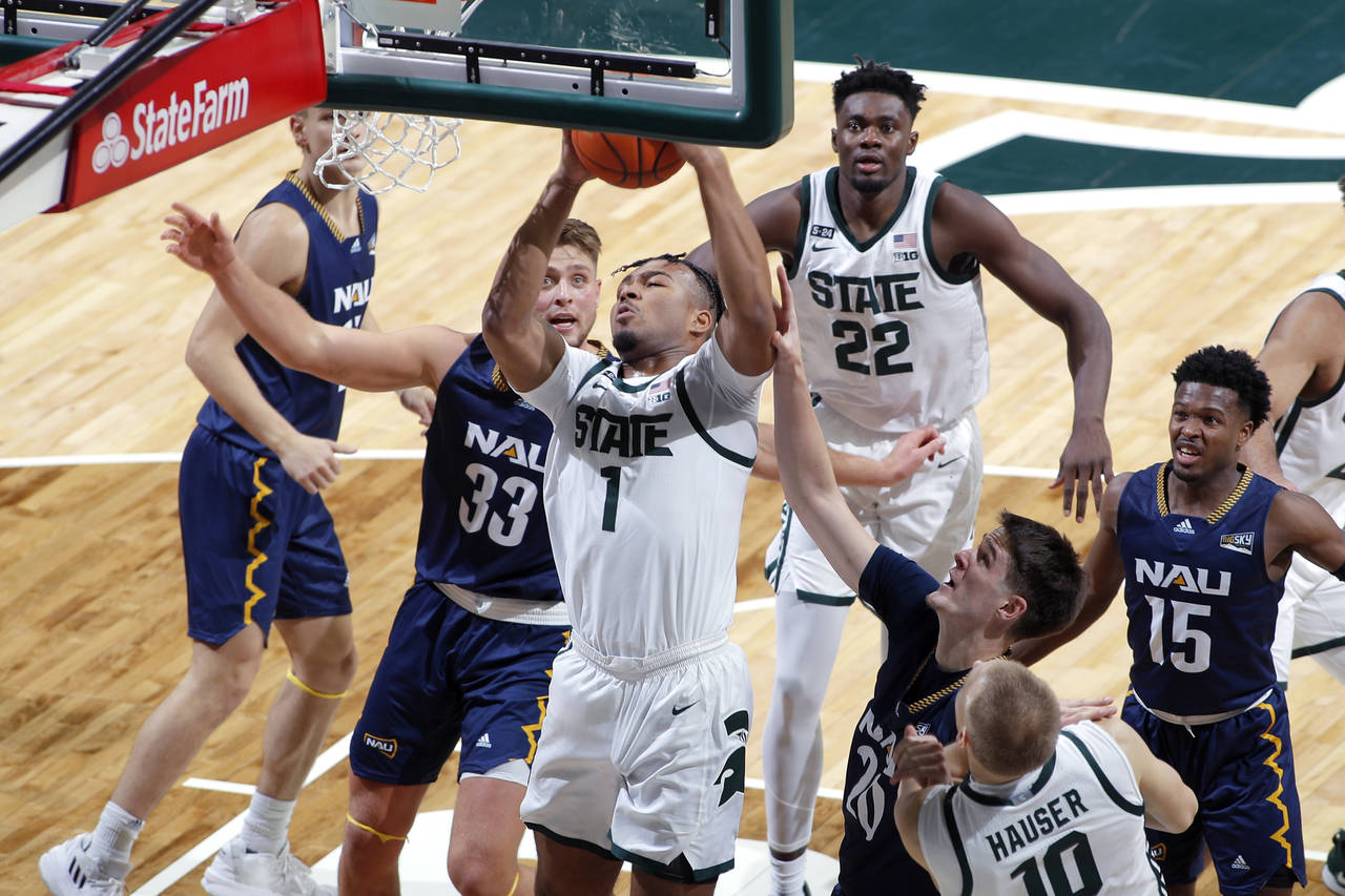 Hauser's double-double leads Michigan State past NAU 73-55 - Seattle Sports